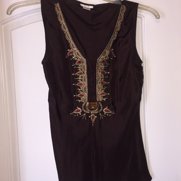 Cache | Tops | Nwot Chocolate Brown Top By Cache | Poshmark